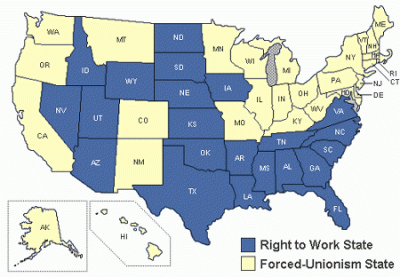 Do right-to-work or forced union states create more high-paying jobs ...